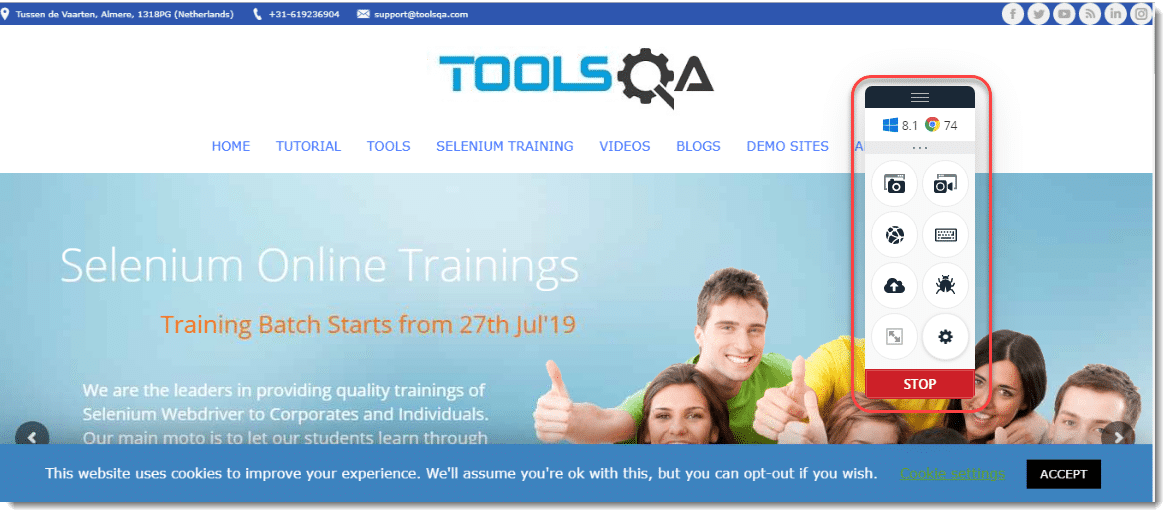 How To Make Use Of Live Testing Tool Panel In Crossbrowsertesting 1266
